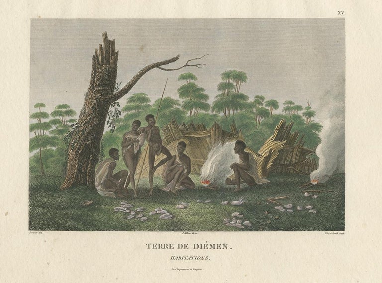 Antique Print of Natives of Van Diemen's Land by Peron 'circa 1810' For ...