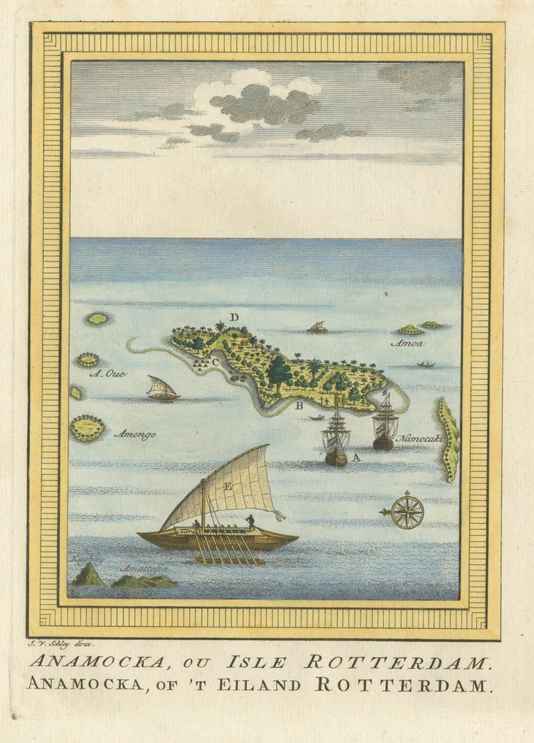 Antique Print of Nomuka Island by Van Schley, '1759' For Sale at 1stDibs