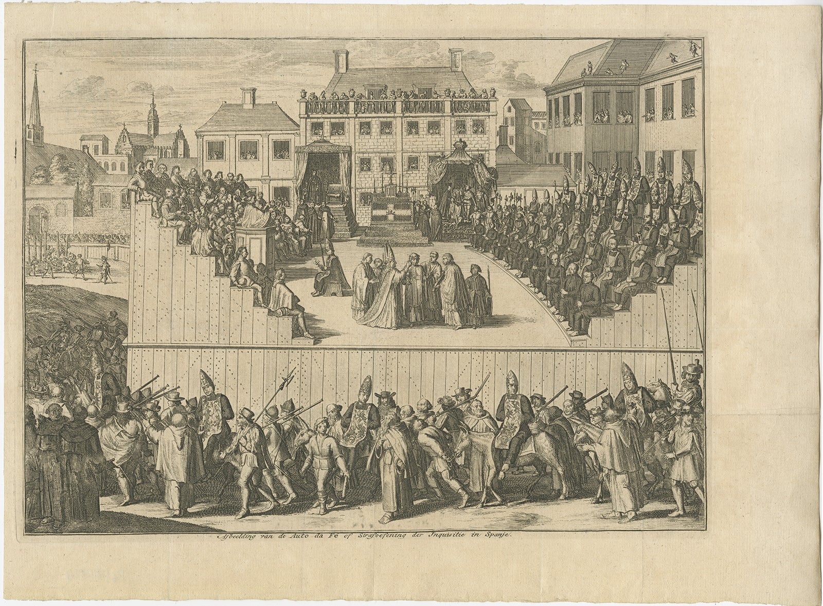 Antique Print of the Auto-da-fé or Punishment of The Spanish ...