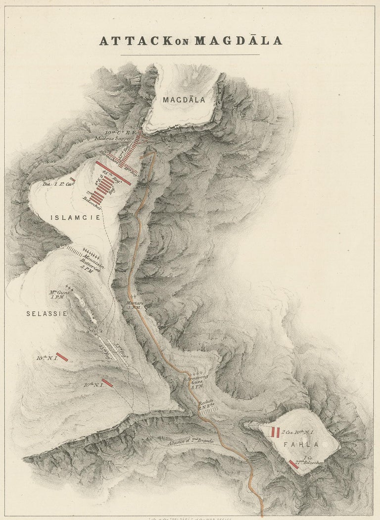 Antique Print of the Battle of Magdala by Ferguson '1870' For Sale at ...