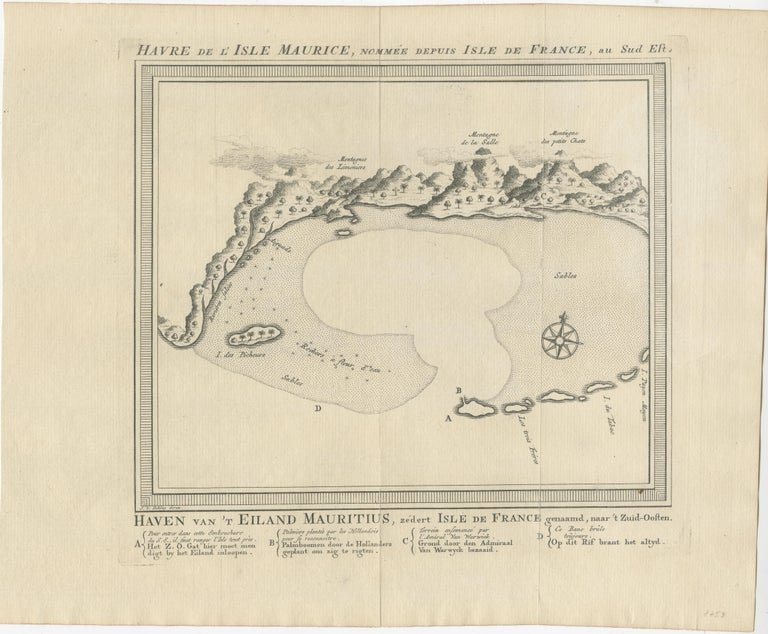 Antique Print of the Bay of Mauritius, Indian Ocean For Sale at 1stDibs