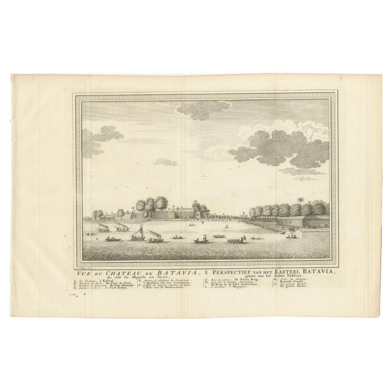 Antique Print of the Castle of Batavia by Van Schley 'c.1750' For Sale ...