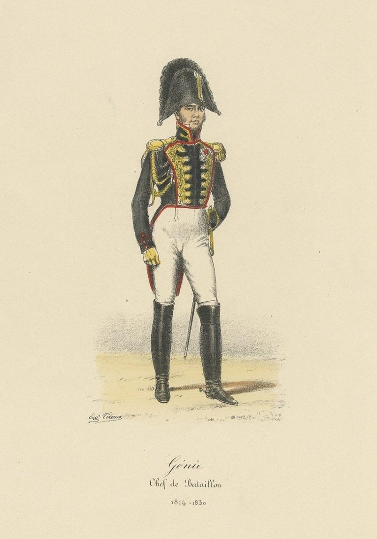 Antique Print of the Chief of the French Battalion, 1890 For Sale at ...