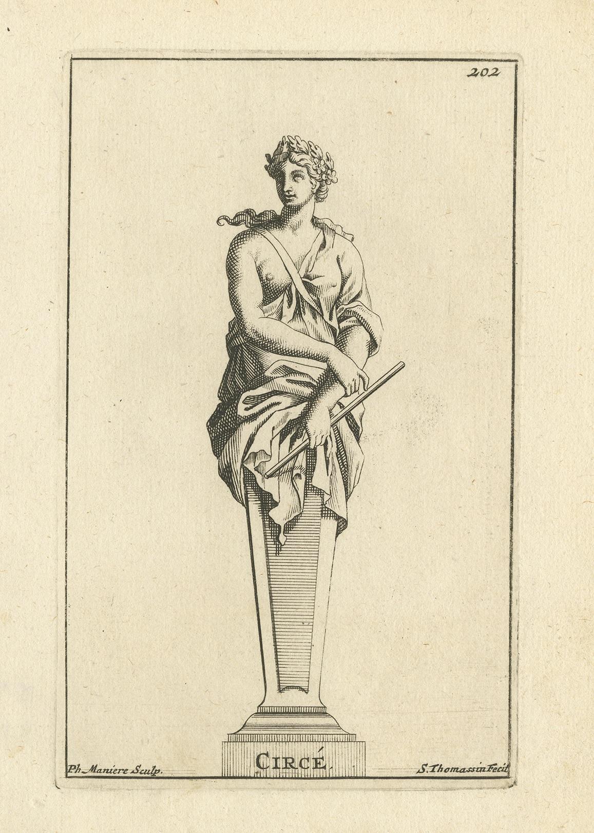 Antique Print of the Circe Statue of Versailles by Thomassin, circa ...
