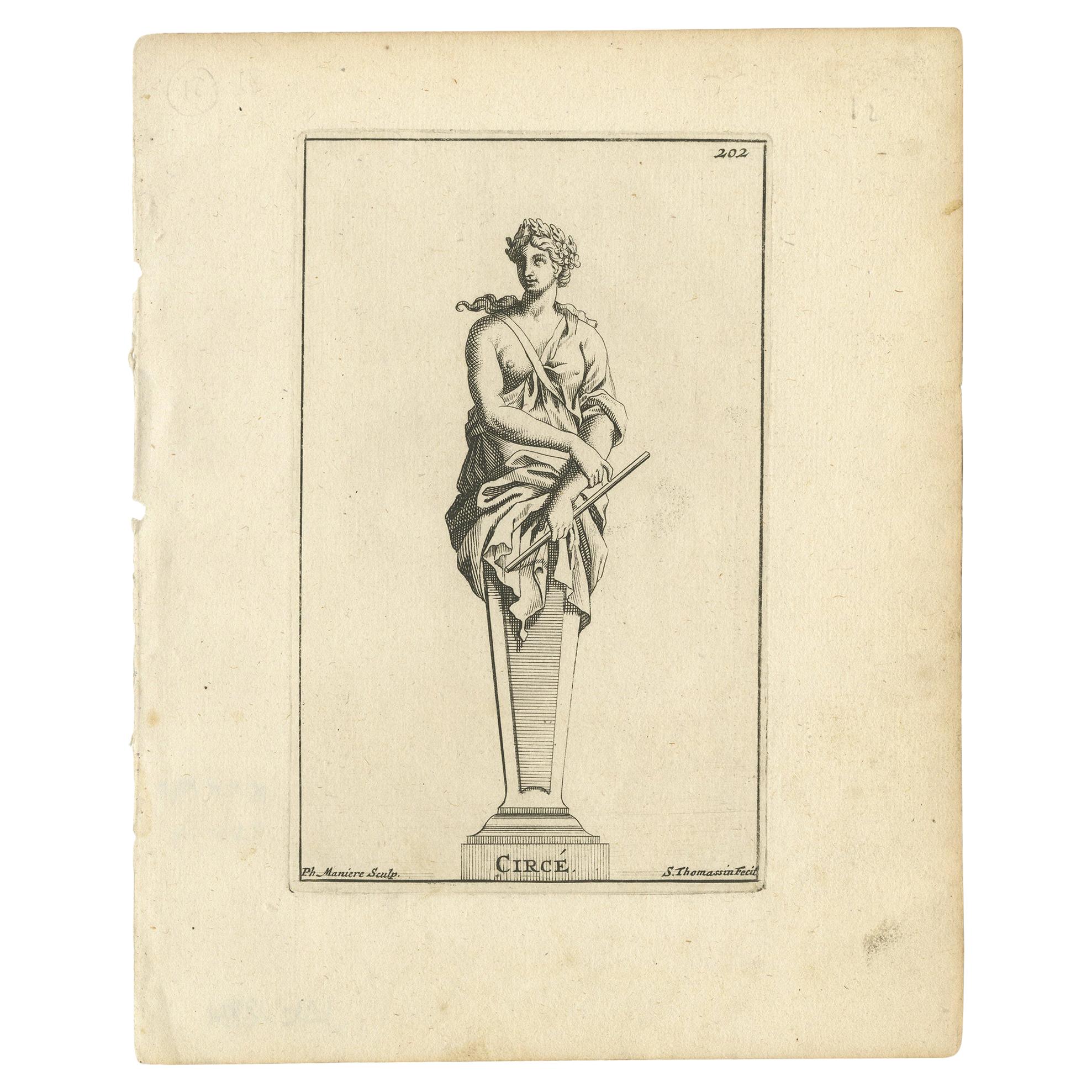 Antique Print of the Circe Statue of Versailles by Thomassin, circa ...