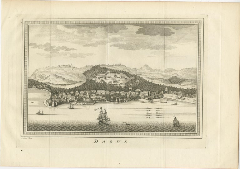 Antique Print of the city of Dabhol, Dabul, India For Sale at 1stDibs