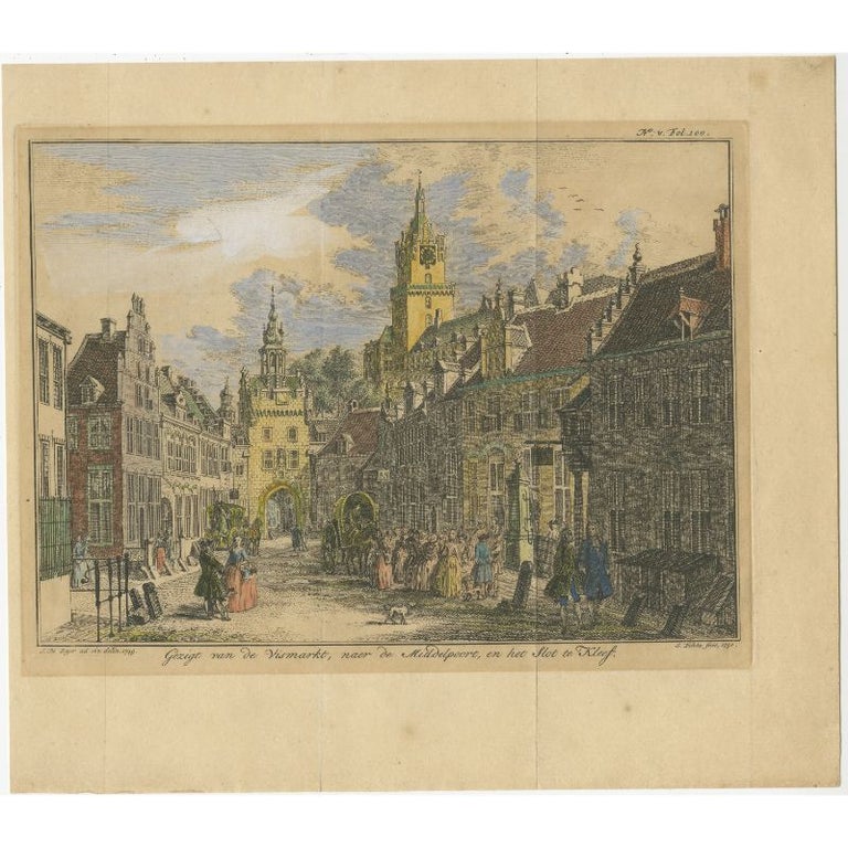 Antique Print of the City of Kleve or Kleef in Germany, 1752 For Sale ...