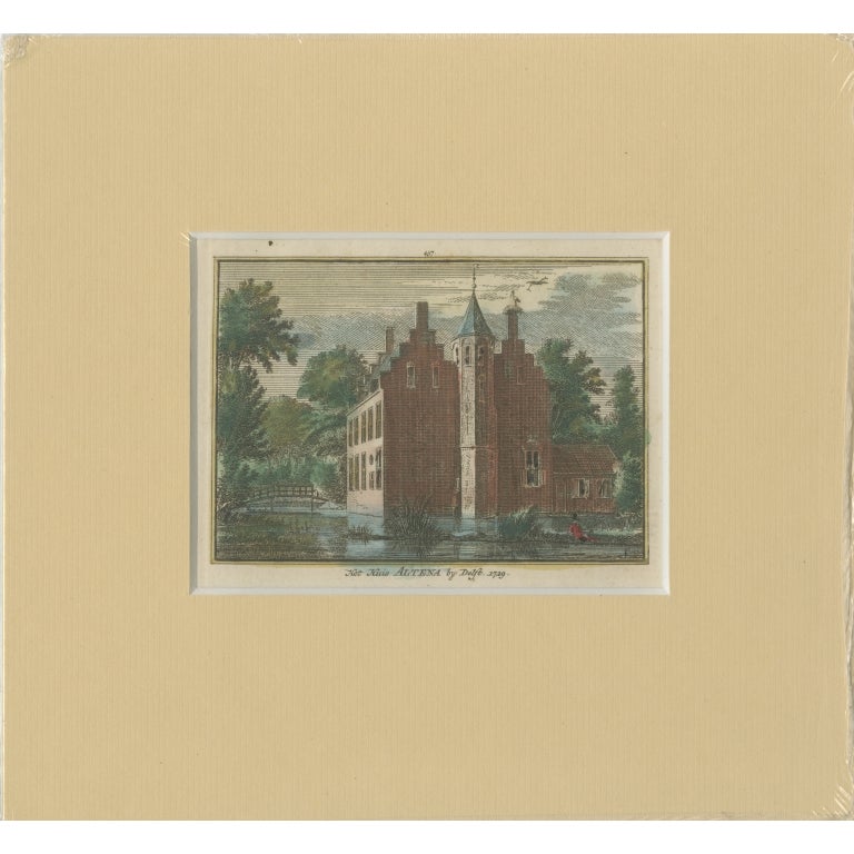 Antique Print of the Former Altena Castle near Delft, The Netherlands c ...