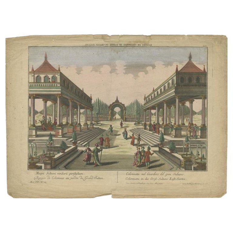 Antique Optica Print of the Garden of the Sultan of the Ottoman Empire ...