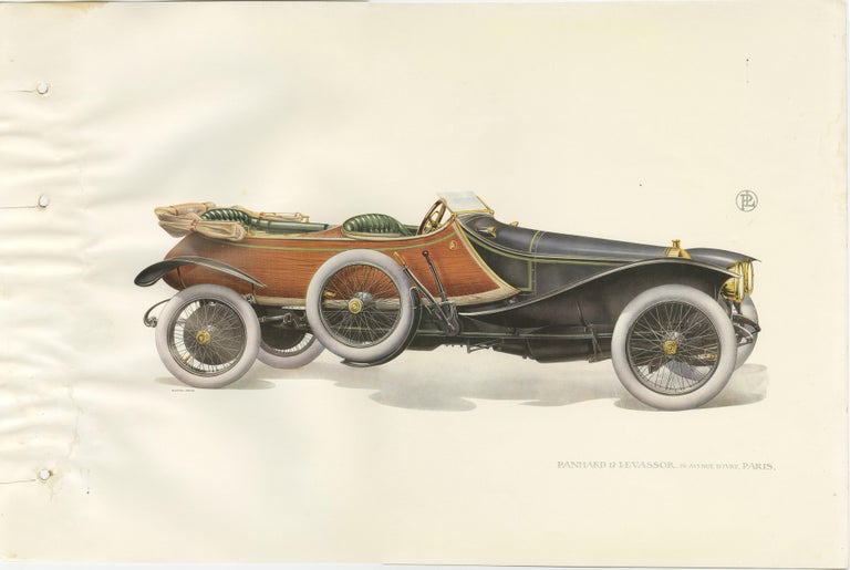 Antique Print of the Panhard et Levassor Skiff-Torpedo Car For Sale at ...