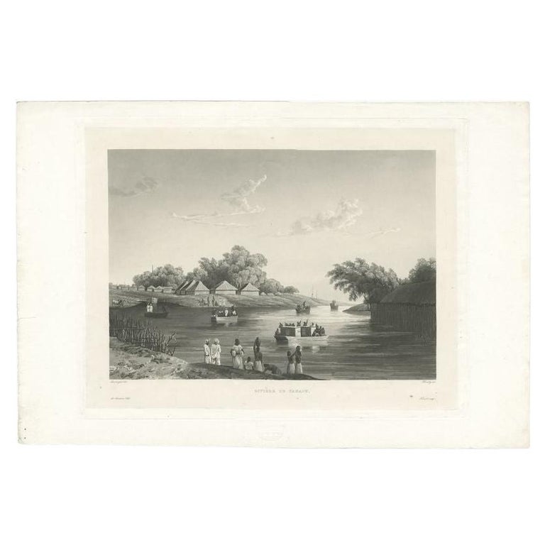 Antique Print of the Yanoan or Yanam River in India, c.1835 For Sale at ...