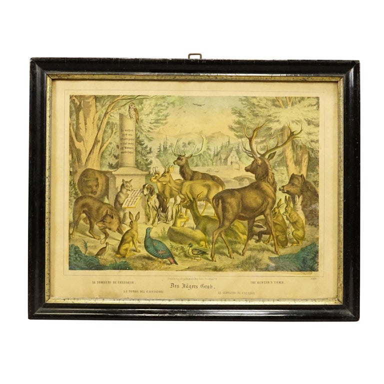 Antique Print "the Hunters Tomp", Germany Late 19th Century For Sale at ...
