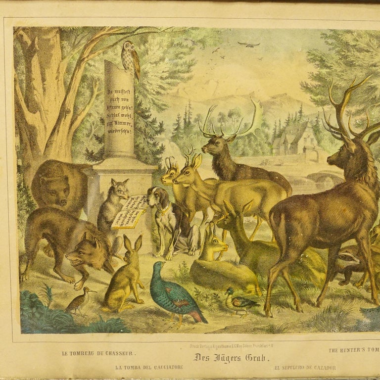 Antique Print "the Hunters Tomp", Germany Late 19th Century For Sale at ...