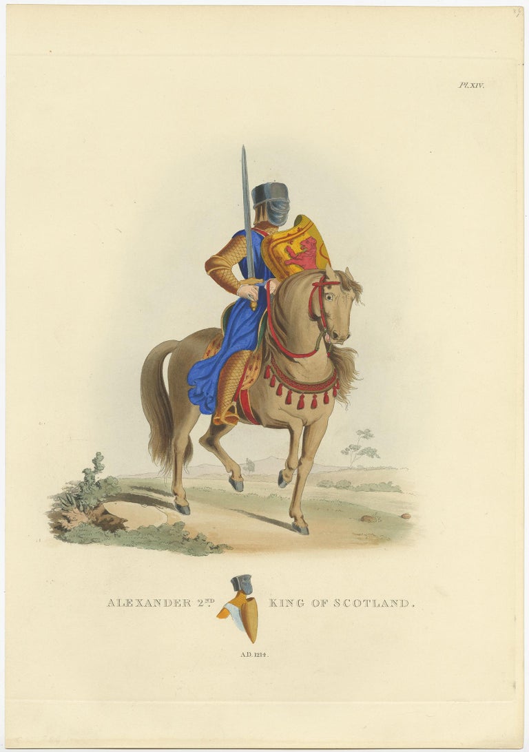 Antique Print Titled 'Alexander 2nd, King of Scotland, 1842 For Sale at ...
