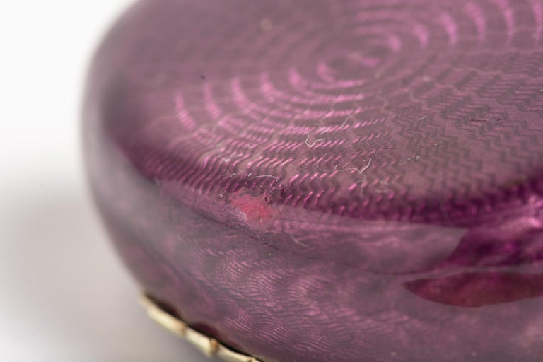 Antique Purple Guilloché Enamel Amethyst Box For Sale at 1stDibs