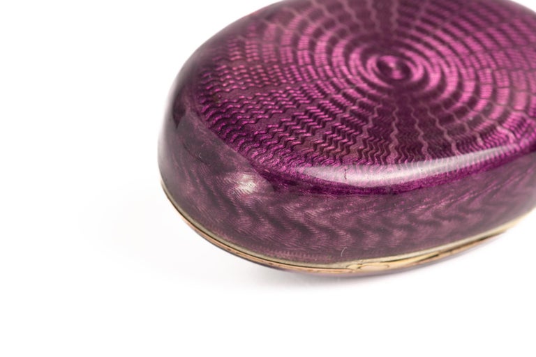 Antique Purple Guilloché Enamel Amethyst Box For Sale at 1stDibs