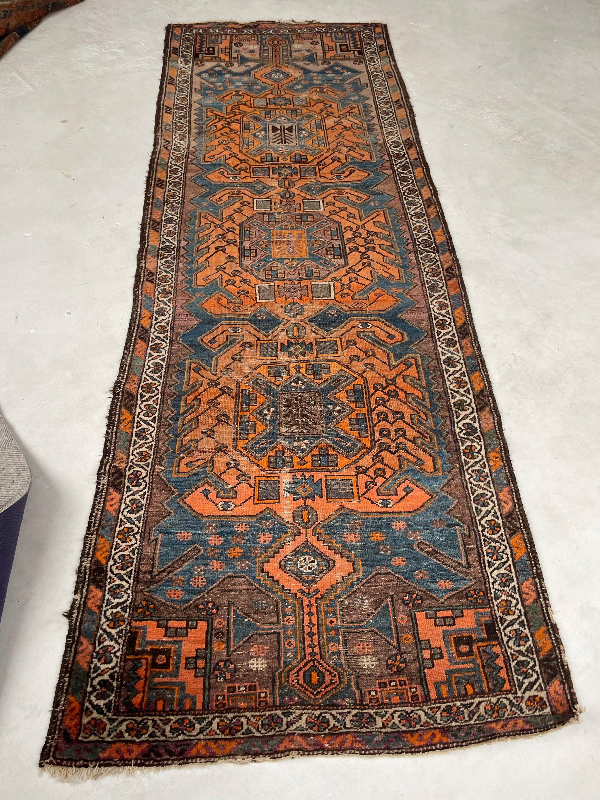 Antique Purple Mountain Range Runner Rug, circa 1930-1940's For Sale at ...