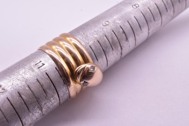 Antique Quadruple Banded Snake Ring w Diamond Eyes, HM Birmingham, 1910 ...