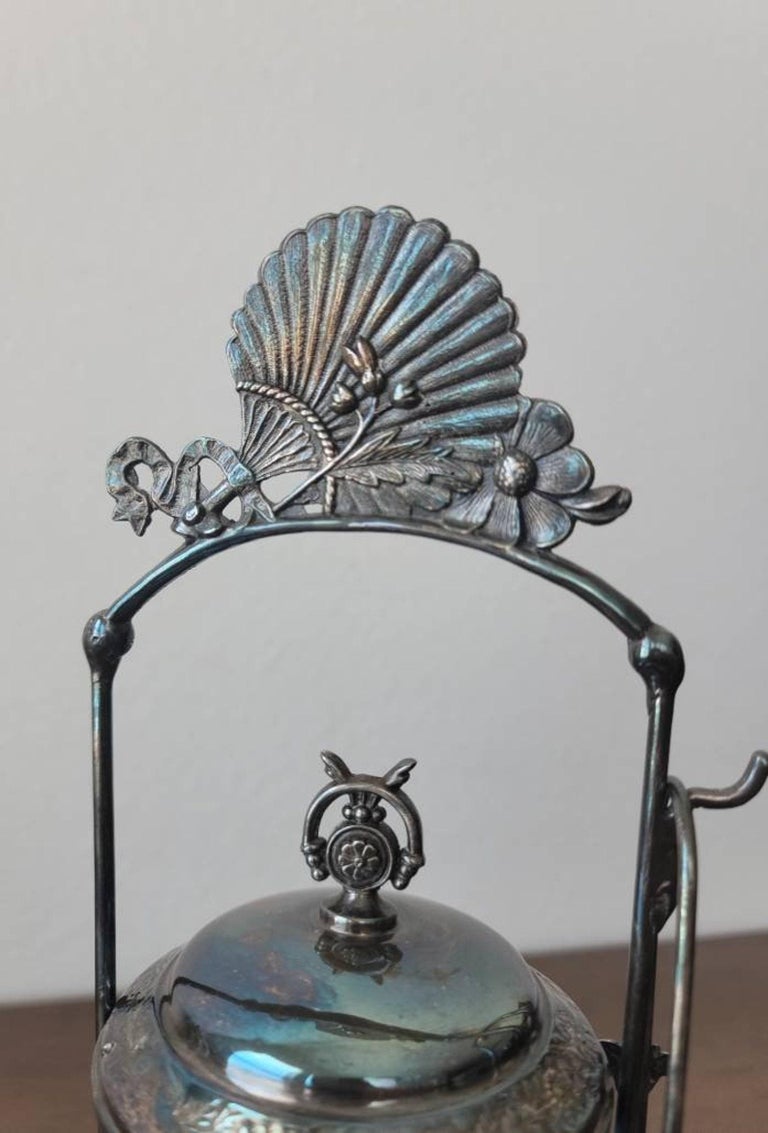 Antique Quadruple Silver-Plated Art Glass Pickle Castor For Sale at ...