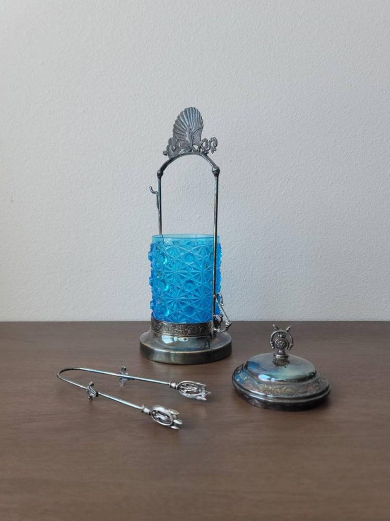 Antique Quadruple Silver-Plated Art Glass Pickle Castor For Sale at ...