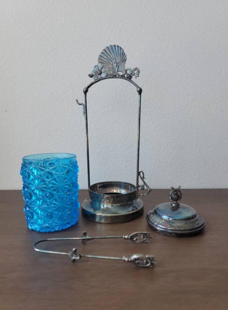 Antique Quadruple Silver-Plated Art Glass Pickle Castor For Sale at ...