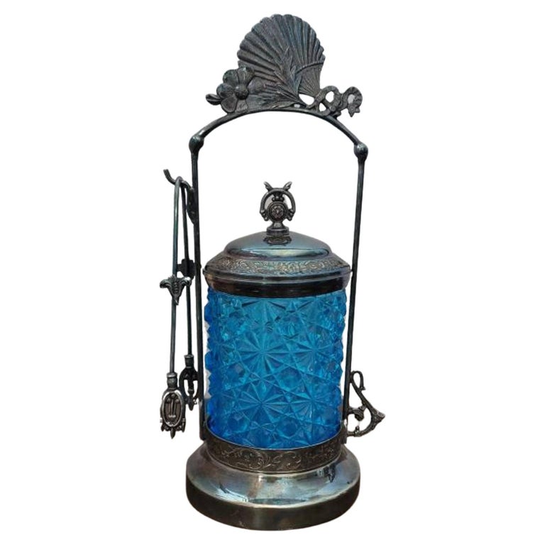 Antique Quadruple Silver-Plated Art Glass Pickle Castor For Sale at ...