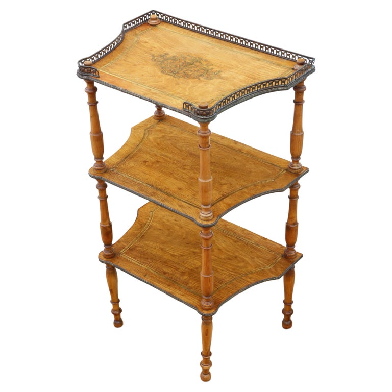 Antique Quality C1910 Inlaid Walnut Etagere Whatnot Side Table For Sale ...
