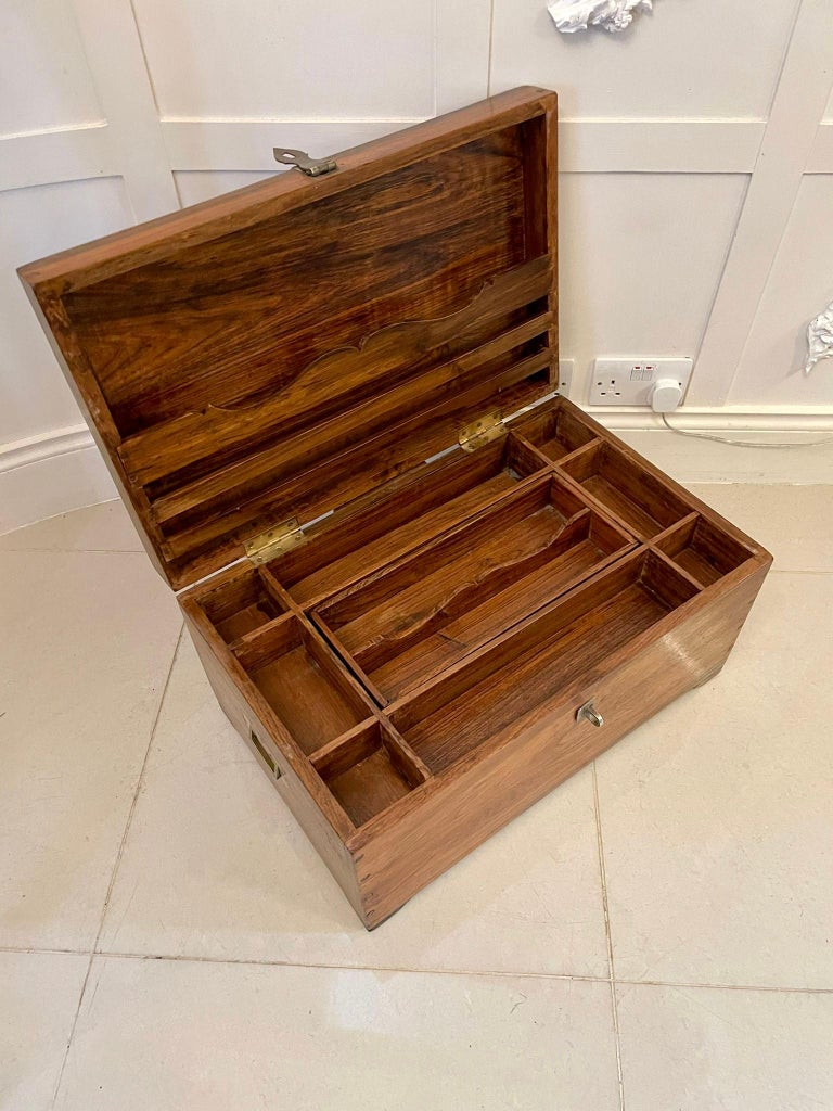 Antique Quality Hardwood Campaign Box at 1stDibs