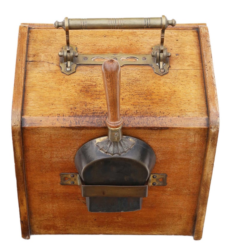 Antique Quality Oak Perdonium Coal Scuttle Box or Cabinet, C1900 For ...