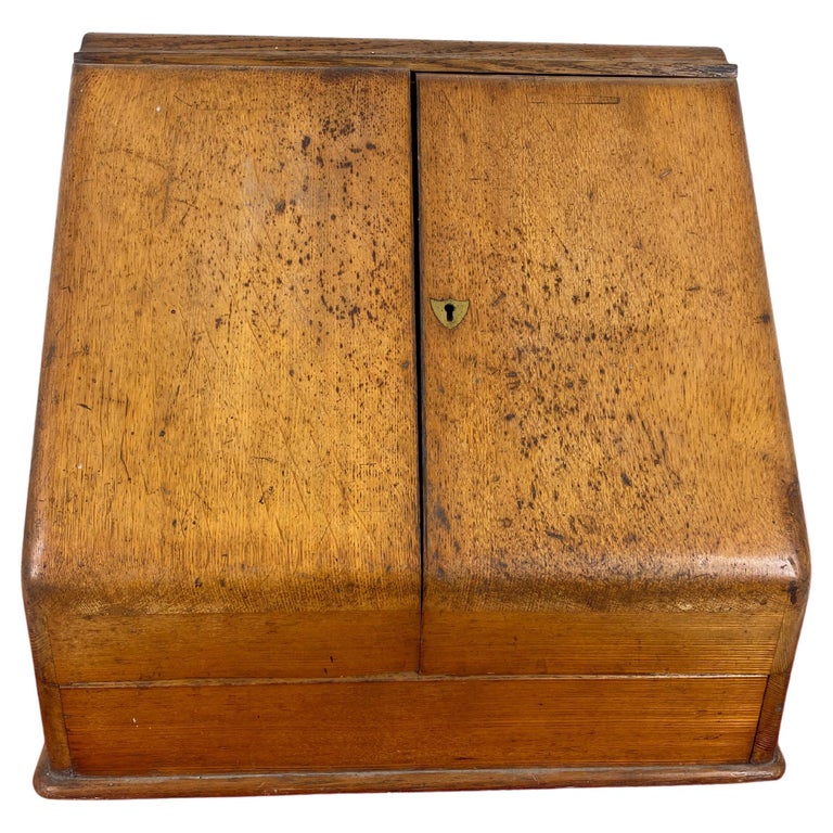 Antique Quality Oak Stationary Box, Campaign Box, Scotland 1880 For ...
