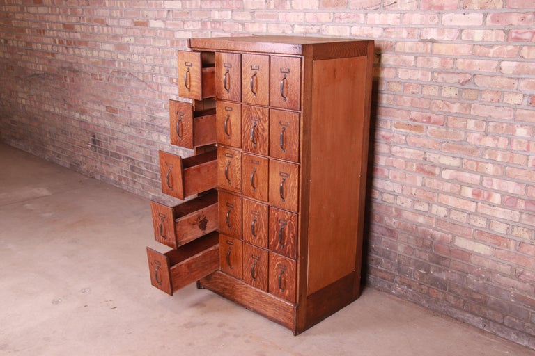 Antique Quarter Sawn Oak 20-Drawer Deed Filing Cabinet, circa 1890 at ...