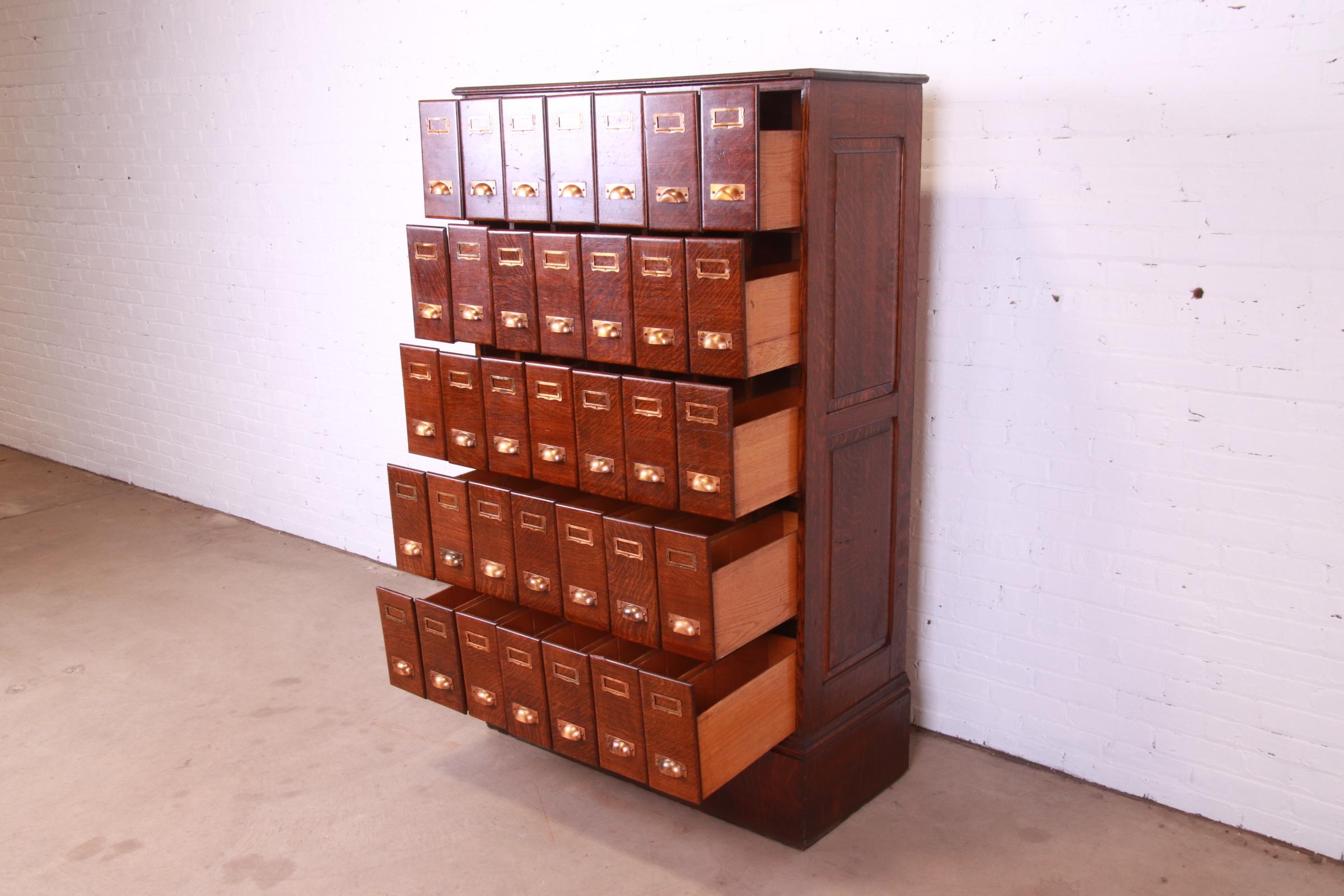 Antique Quarter Sawn Oak 35-Drawer Deed Filing Cabinet, Circa 1890 at ...