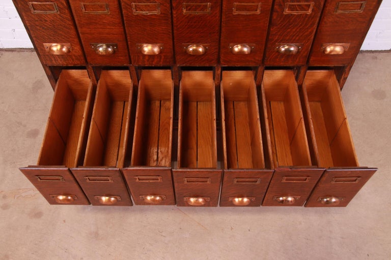 Antique Quarter Sawn Oak 35-Drawer Deed Filing Cabinet, Circa 1890 For ...