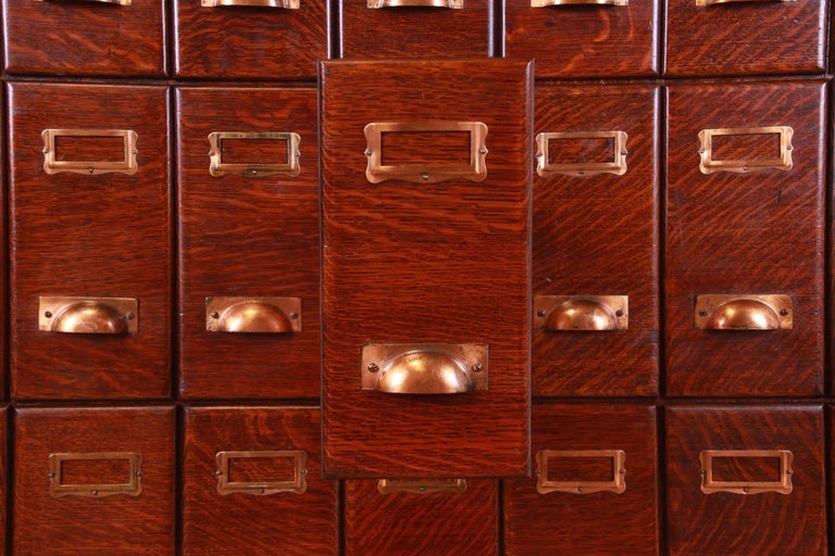 Antique Quarter Sawn Oak 35-Drawer Deed Filing Cabinet, Circa 1890 For ...