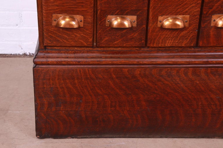 Antique Quarter Sawn Oak 35-Drawer Deed Filing Cabinet, Circa 1890 For ...