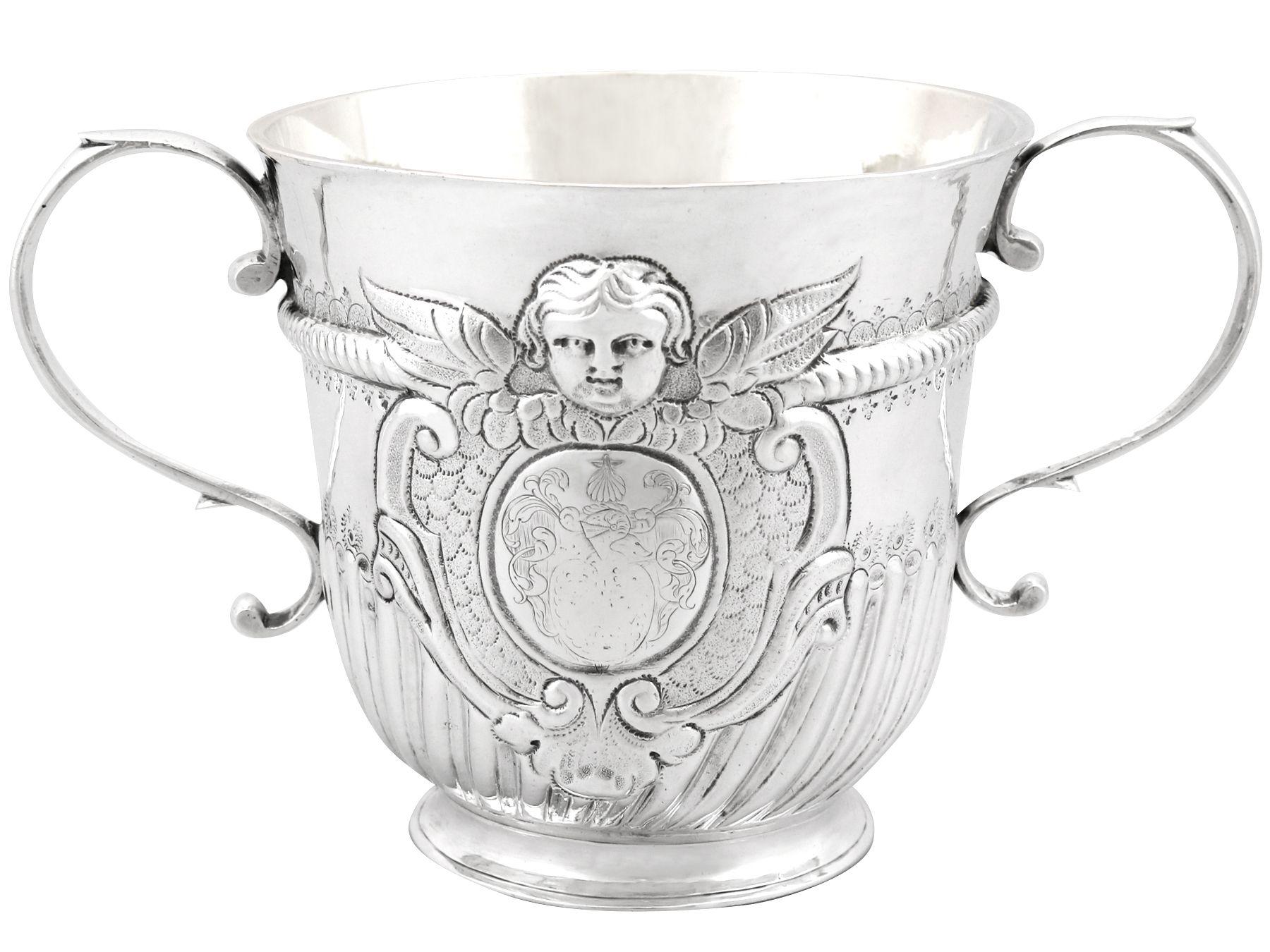 William and Mary Period Antique Brittania Standard Silver Porringer ...