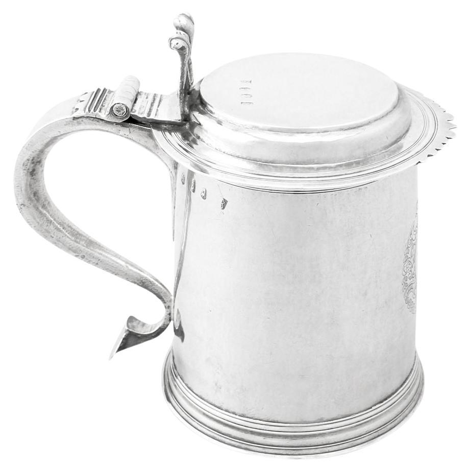 Sheffield England Classic Engraved Pewter Tankard For Sale at 1stDibs