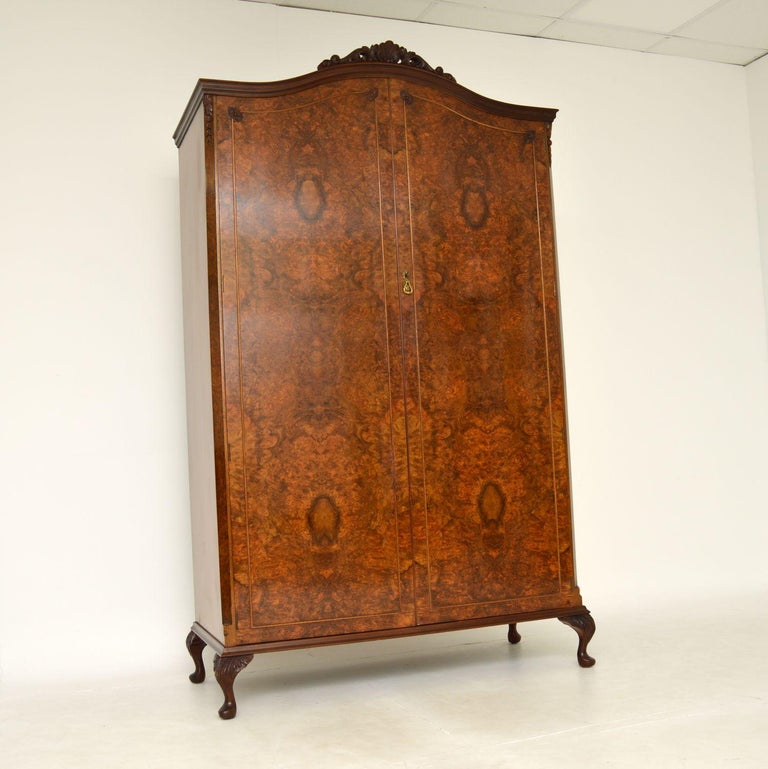 Antique Queen Anne Style Burr Walnut Wardrobe at 1stDibs | queen anne ...