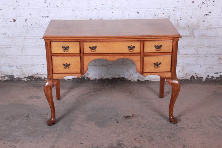 Antique Queen Anne Style Tiger Maple Writing Desk by J.B. Van Sciver Co ...