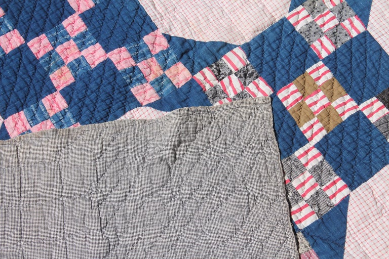 Antique Quilt in Nine Patch Postage Stamp Pattern at 1stDibs