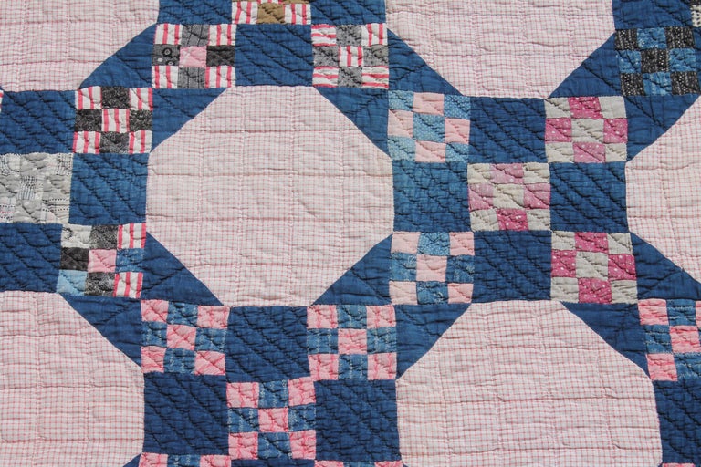 Antique Quilt in Nine Patch Postage Stamp Pattern at 1stDibs