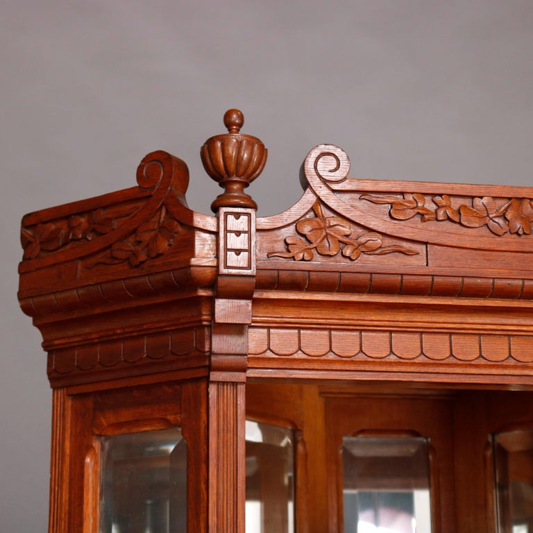 Antique R. J. Horner Carved Oak Faceted Corner Cabinet, circa 1890 at ...