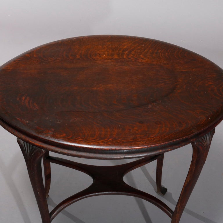 Antique R. J. Horner School Carved Oak Oval Parlor Table, circa 1910 at ...