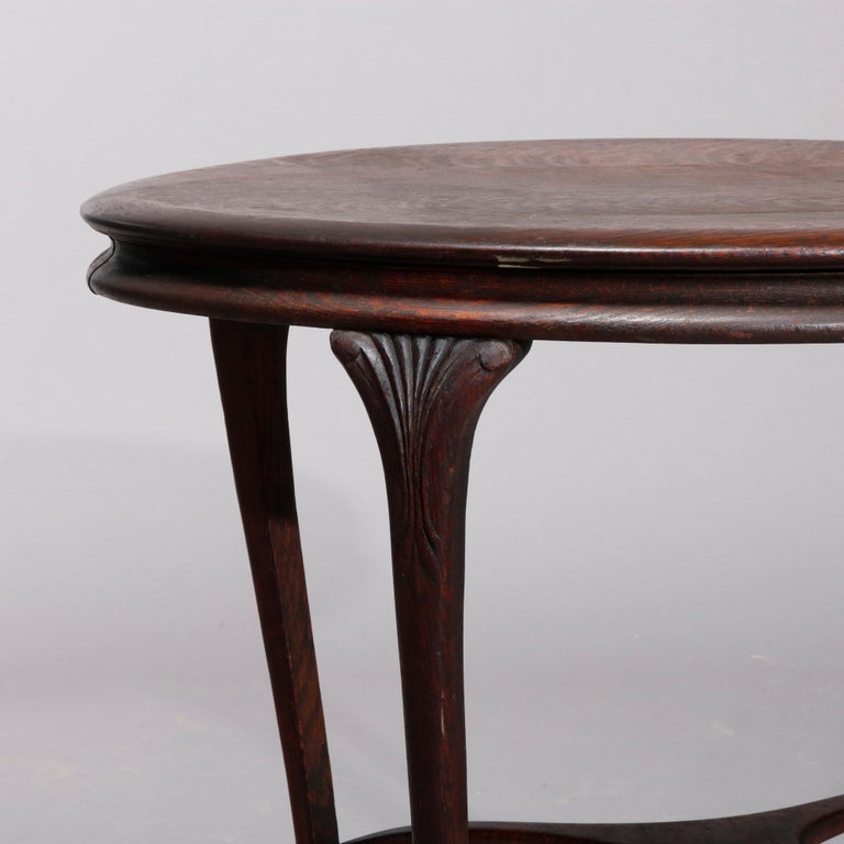 Antique R. J. Horner School Carved Oak Oval Parlor Table, circa 1910 at ...