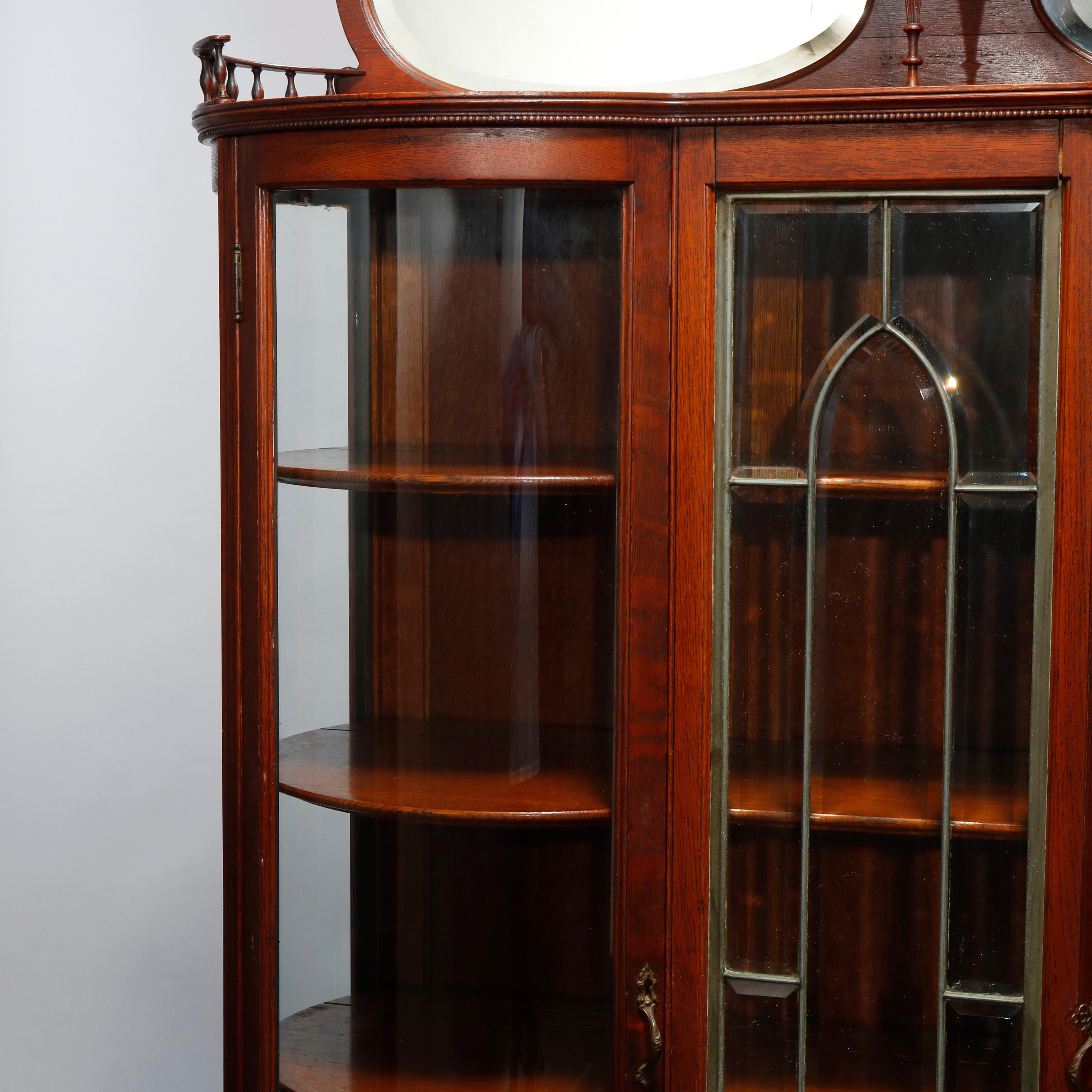 Antique R J Horner School Oak and Leaded Glass China Cabinet, C1900 at ...