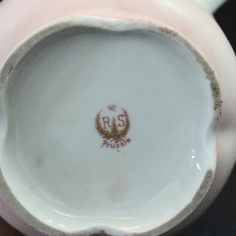 Antique R. S. Prussia Rose Floral Hand Painted Porcelain Lidded Pitcher ...