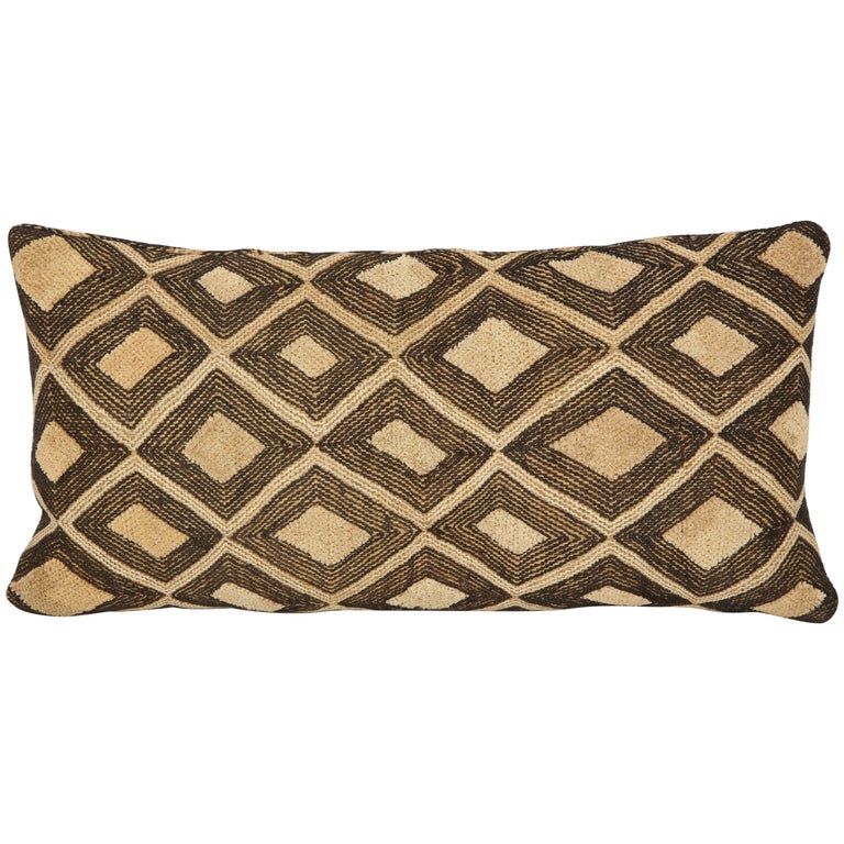 Antique Raffia Kuba Cloth Pillow at 1stDibs