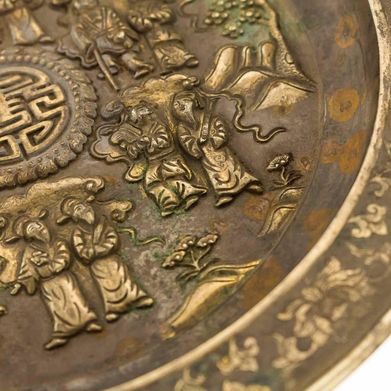 Antique Rare Chinese Ming Dynasty Solid Silver-Gilt Dish, circa 1640 at ...