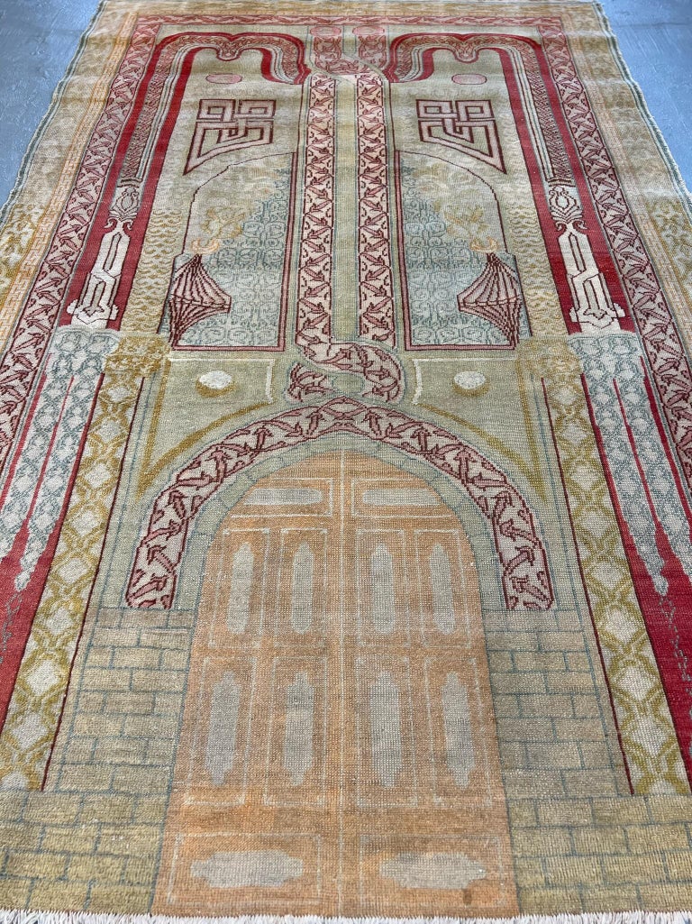 Antique Rare Decorative Turkish Ottoman Rug For Sale at 1stDibs
