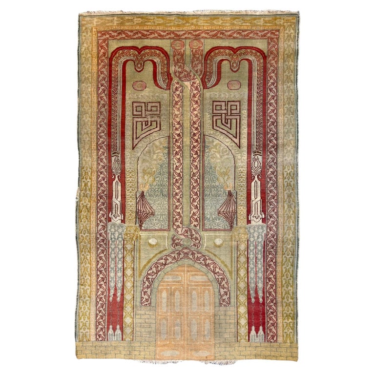 Antique Rare Decorative Turkish Ottoman Rug For Sale at 1stDibs